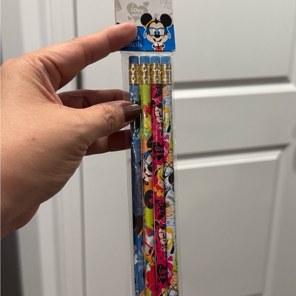Disney | Office | Disney Colorful Pens And Pencils Blue Pink Yellow ...